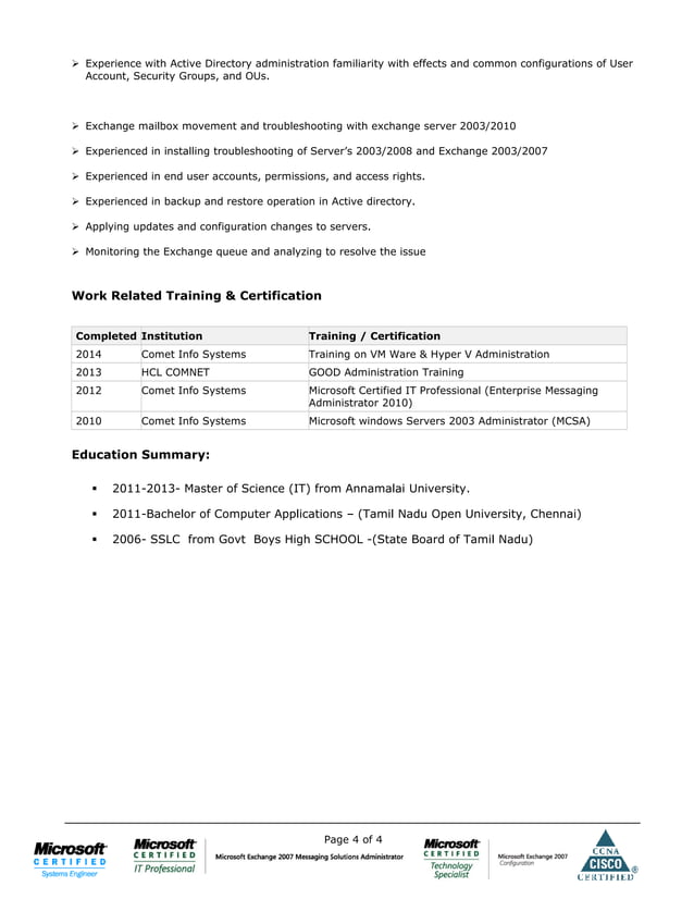 NareshKC_CV_Exchange (1) | DOC | IT and Internet Support | Internet