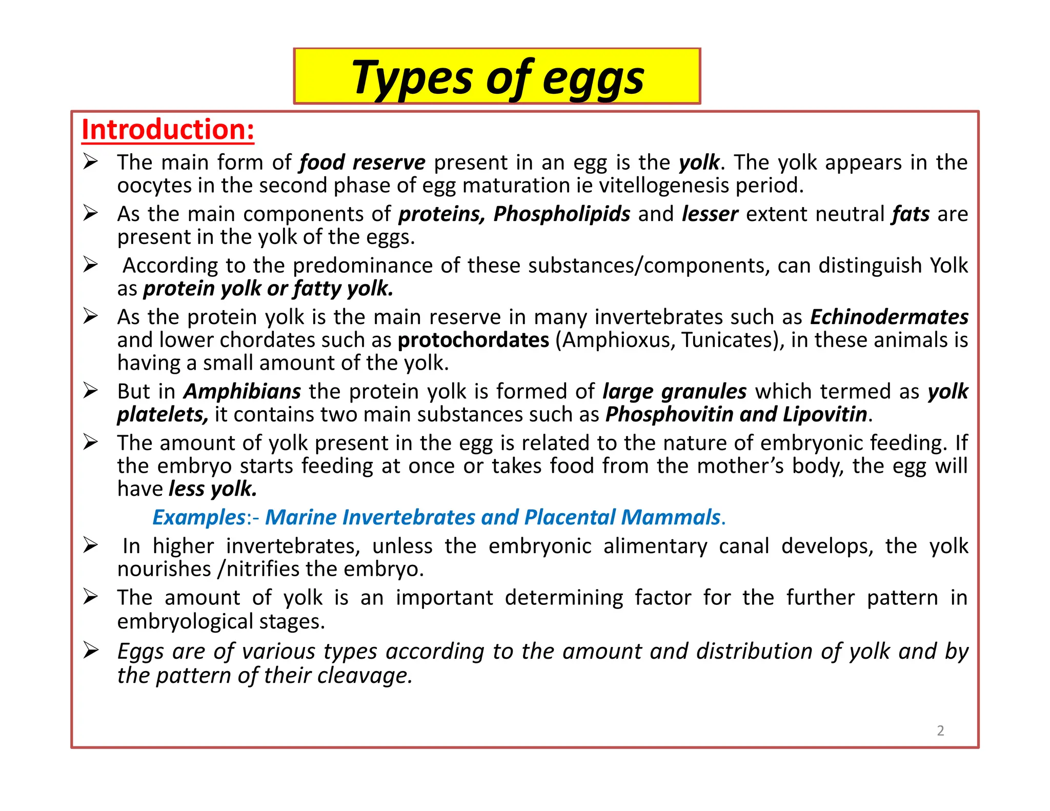 Types of Eggs for zoology students and similar courses | PDF