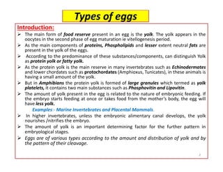 Types of Eggs for zoology students and similar courses | PDF