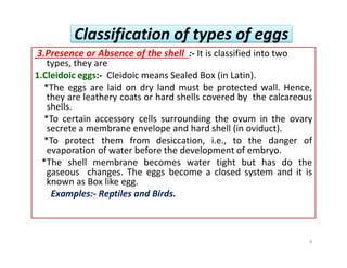 Types of Eggs for zoology students and similar courses | PDF