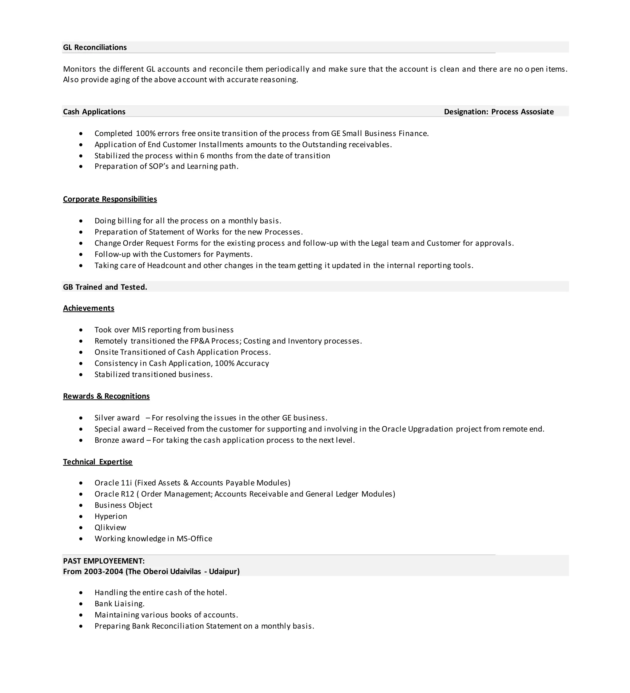Resume-Prashanth | DOCX | Business Accounting & Finance | Business