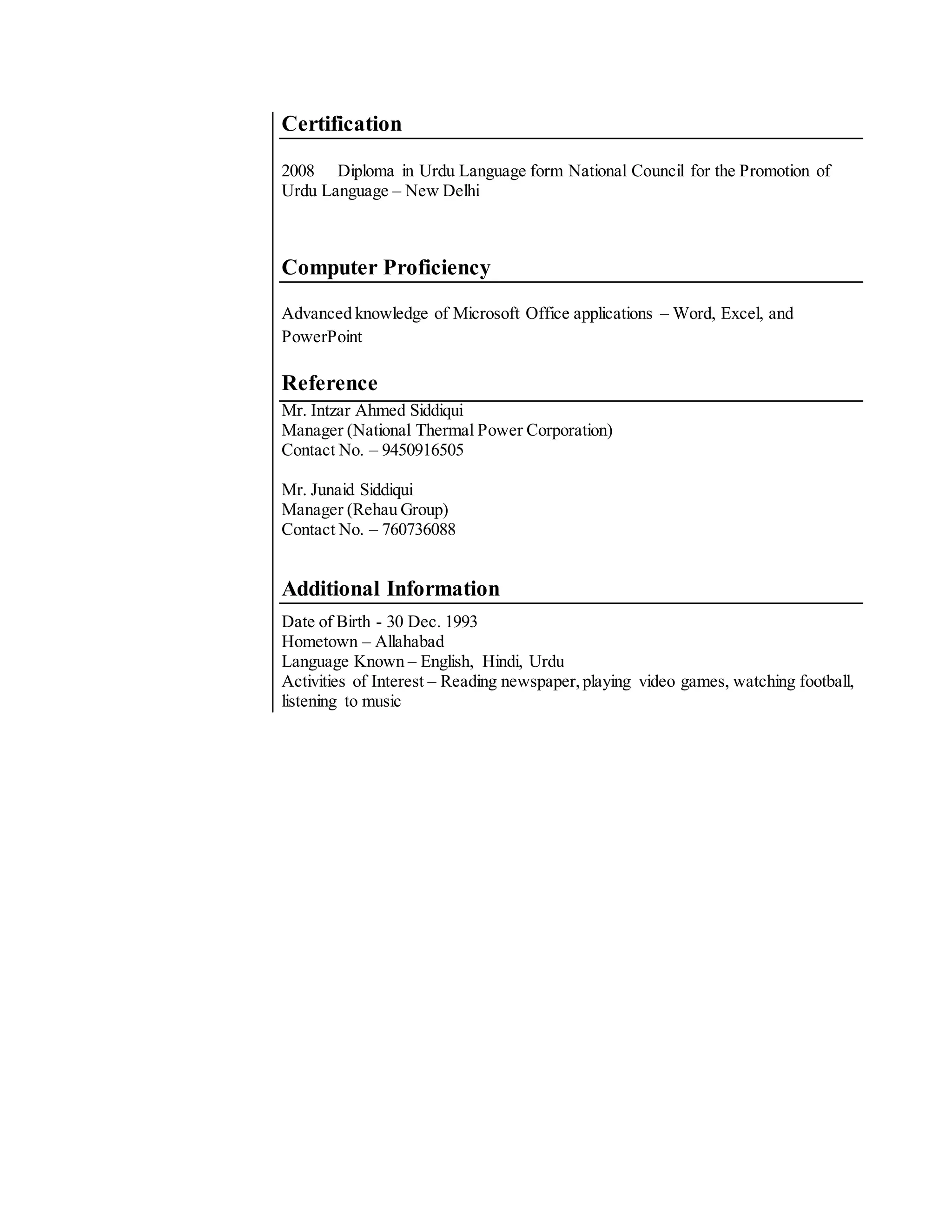 Aamir cv - Copy | DOCX