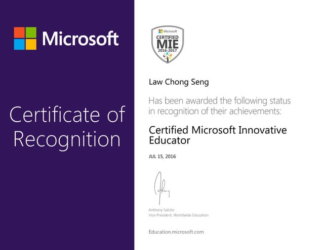 Certified Microsoft Innovative Educator | PDF
