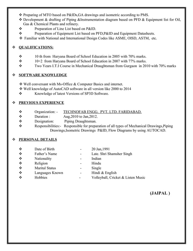 Jaipal (Resume) | DOC