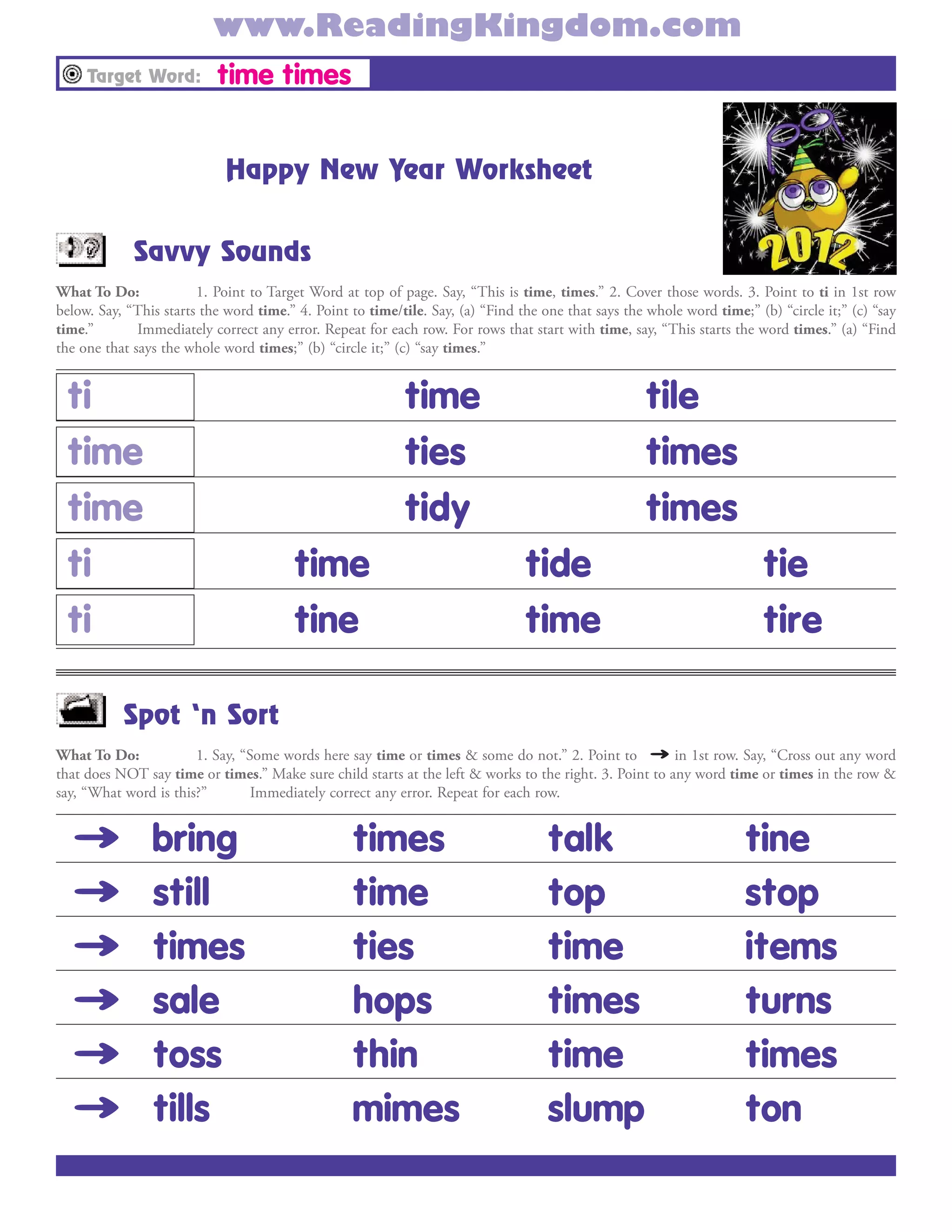 Happy New Year Worksheet for kids | PDF