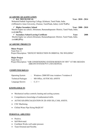 kader resume | PDF
