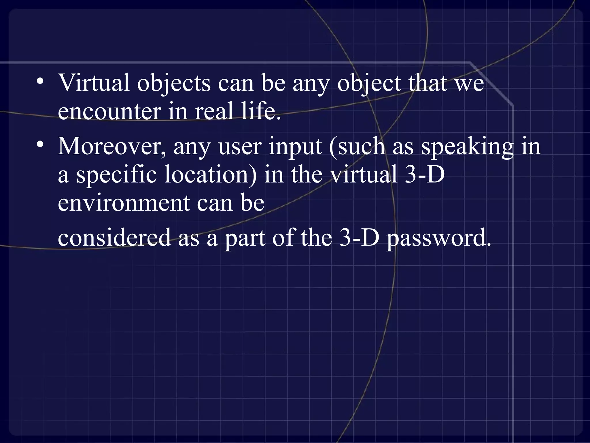 3D PASSWORD | PPT | 3-D Graphics | Computer Software and Applications