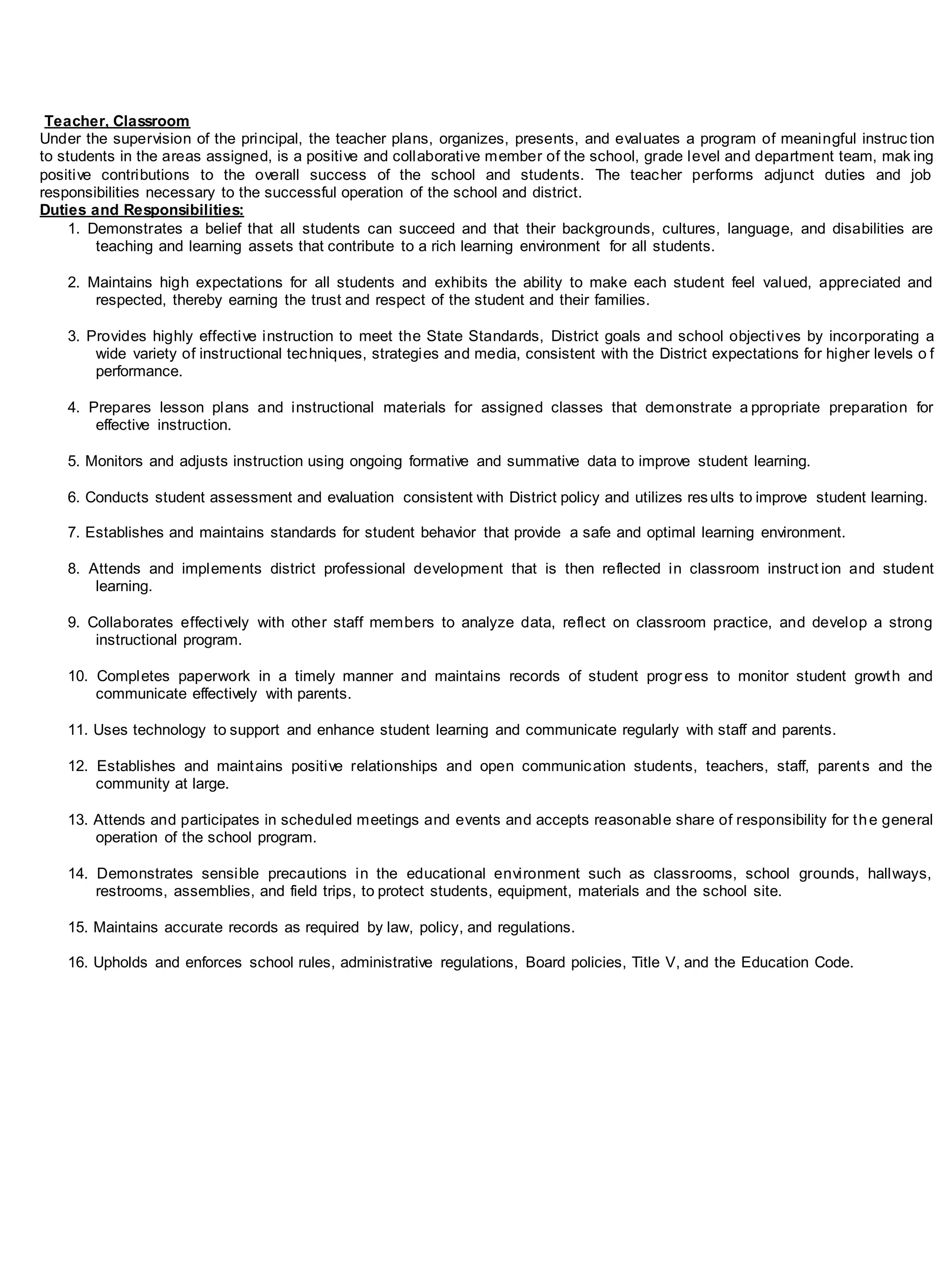 Teacherjob | DOCX | Professional School | Postgraduate Education