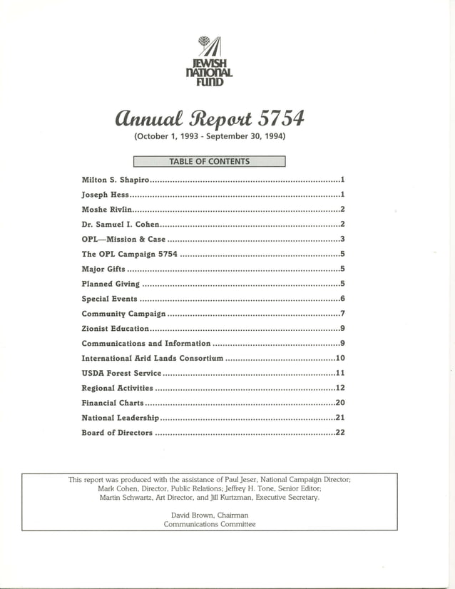 JNF Annual Report | PDF