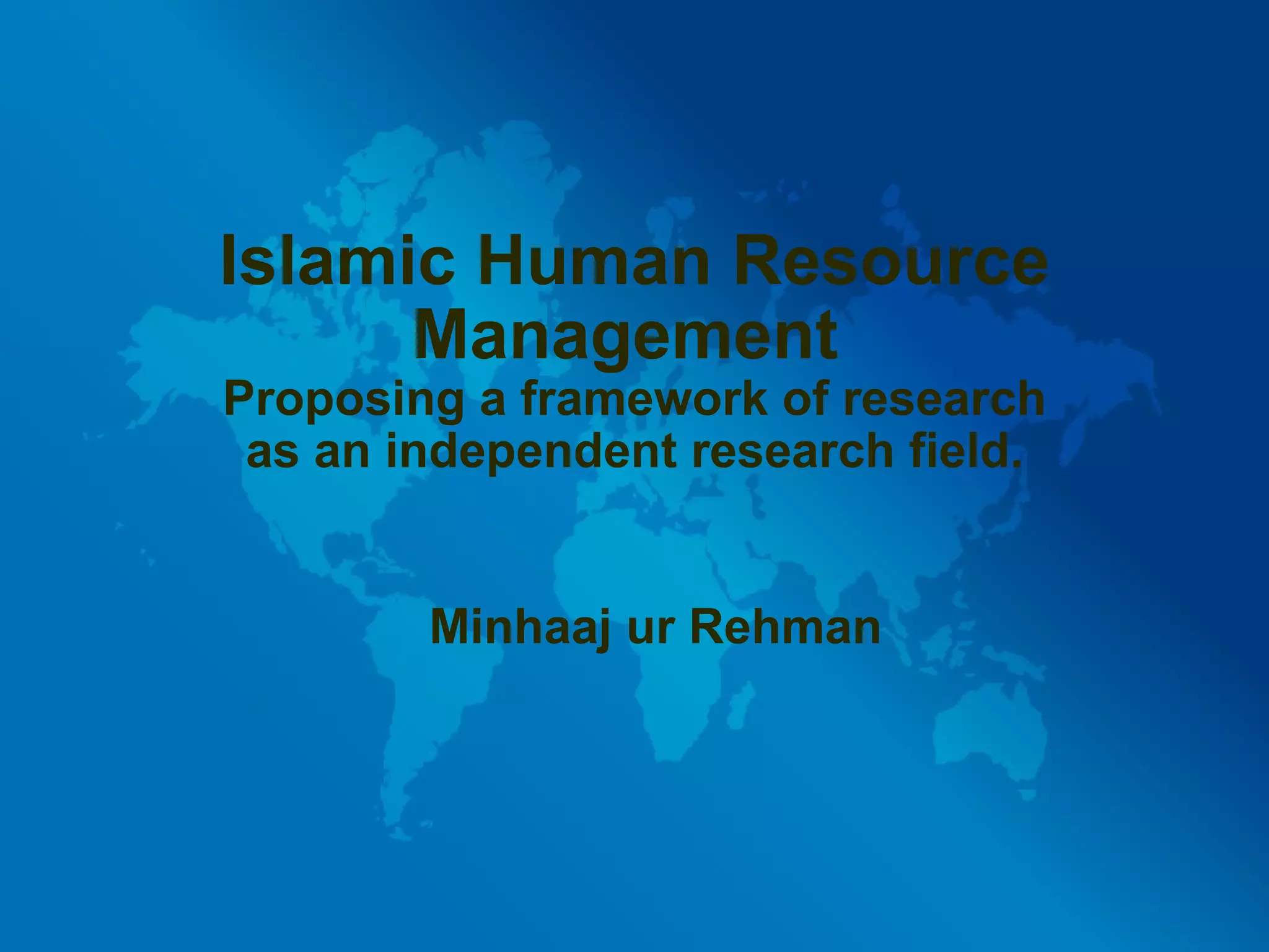 Islamic Human Resource Management | PPT