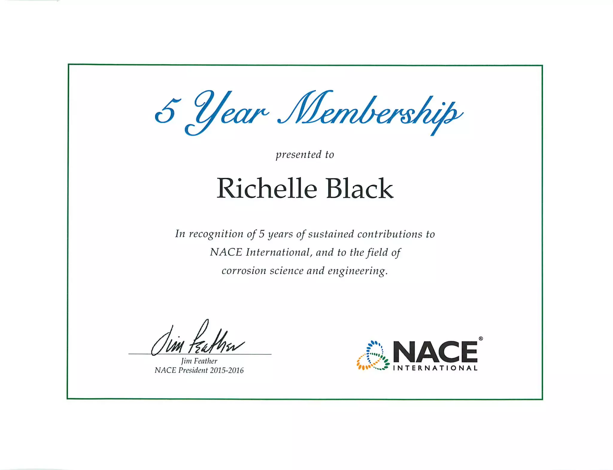NACE 5 Year Membership | PDF