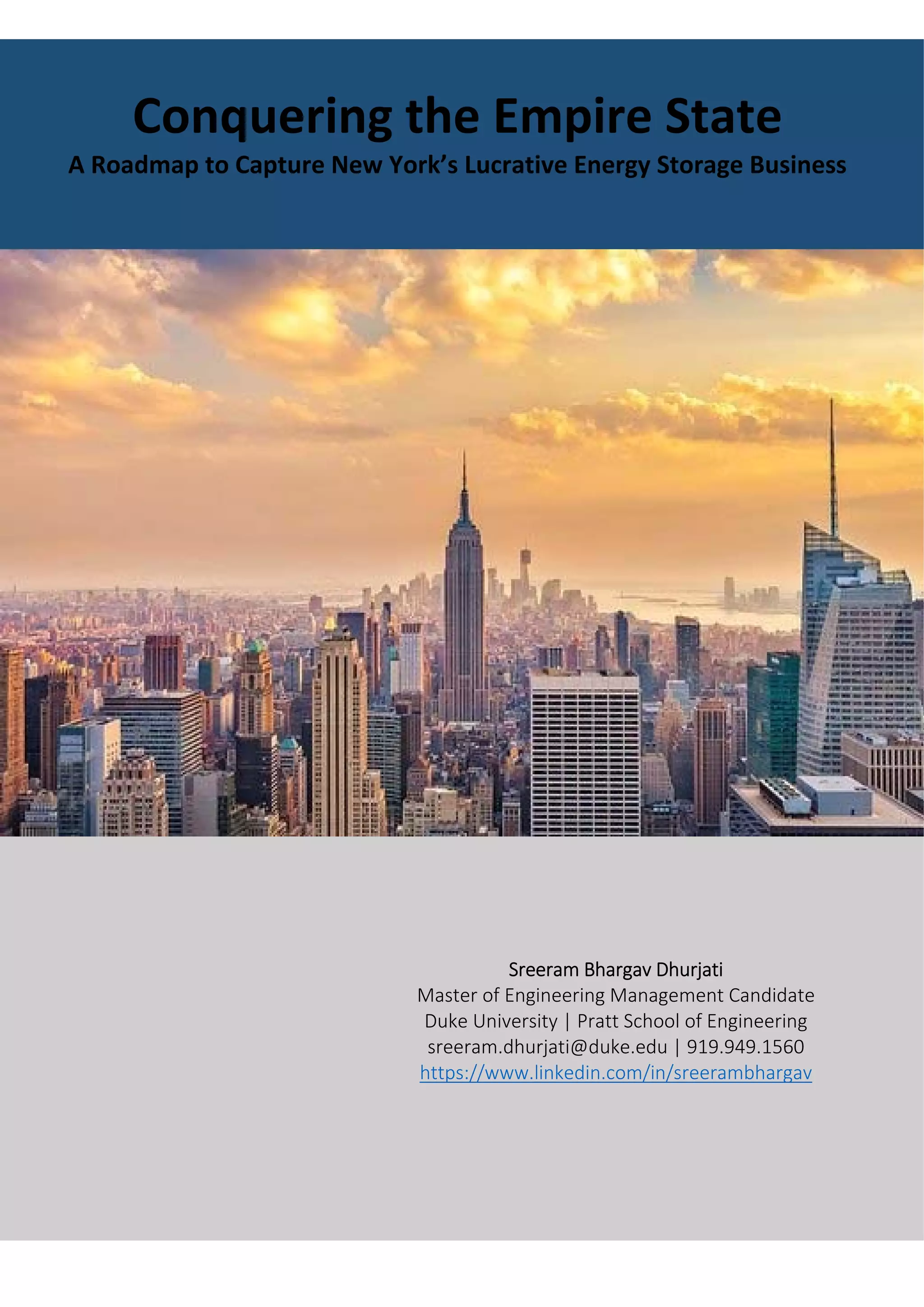 Conquering the Empire State_Sreeram Bhargav Dhurjati | PDF