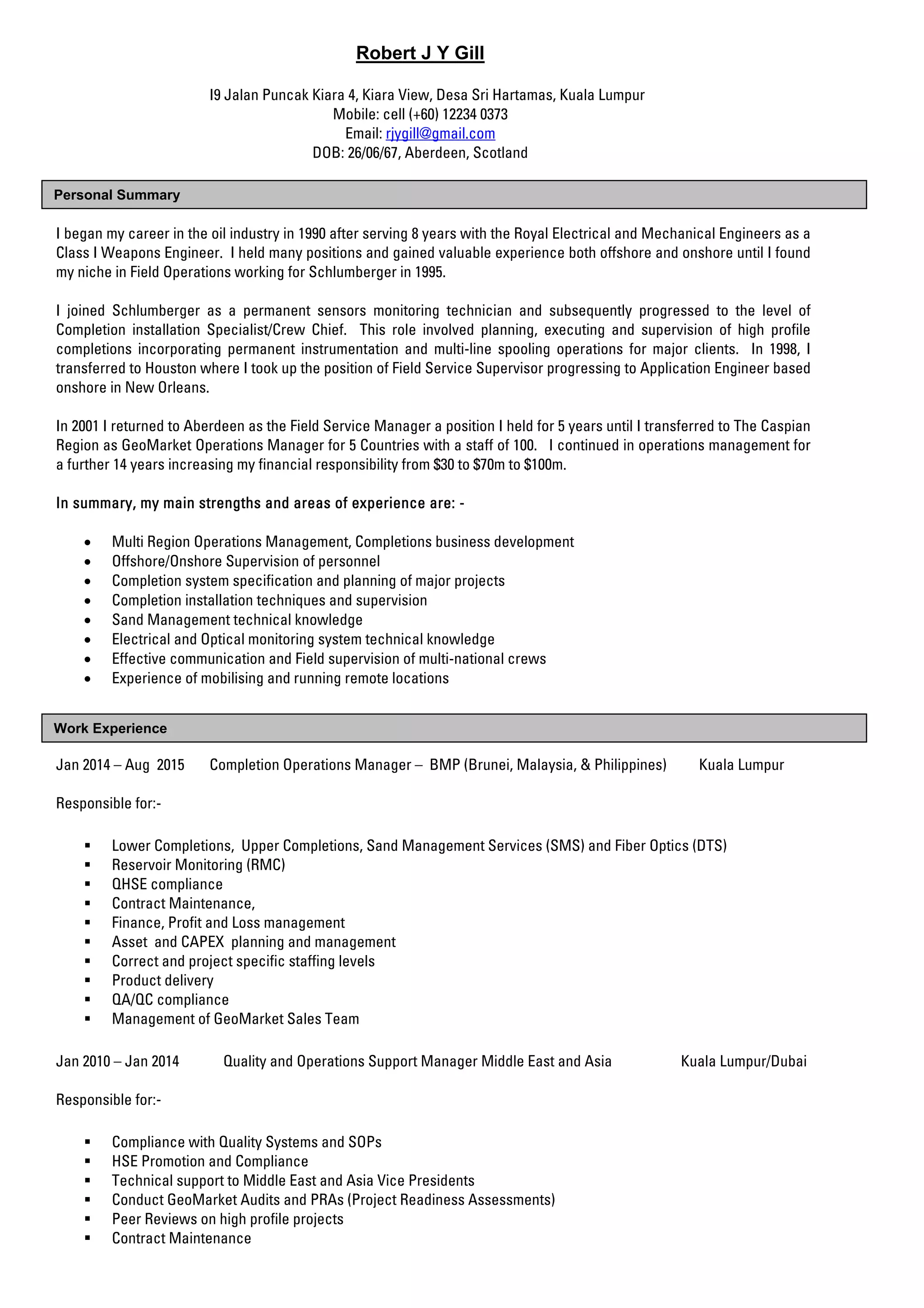 Rob Gill_CV_Sep_2015 | PDF