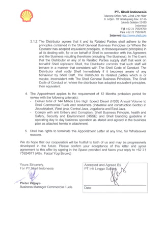 Distributor Agreement - Shell 2015 | PDF | Free Download