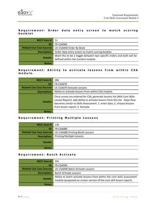 Core Skills Assessment Requirements Module 4.0 | PDF