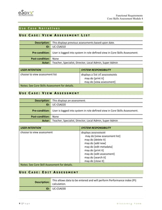 Core Skills Assessment Requirements Module 4.0 | PDF