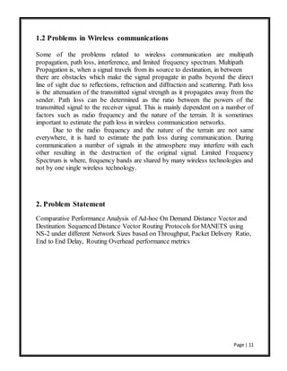 Performance Analysis of AODV and DSDV - FINAL YEAR PROJECT | DOCX | Computer Networking | Computing