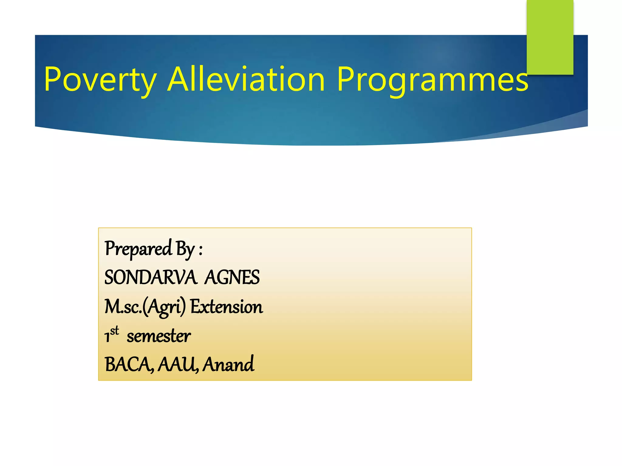 POVERTY ALLEVIATION PROGRAMME11 | PPTX
