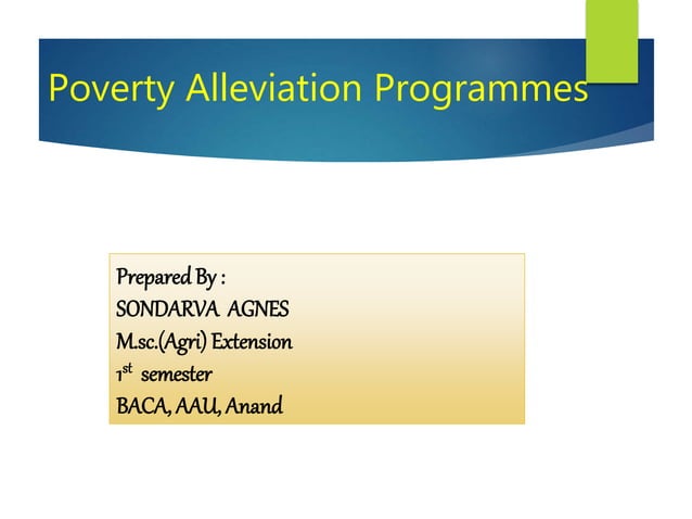 POVERTY ALLEVIATION PROGRAMME11 | PPTX | Government Support and Welfare ...