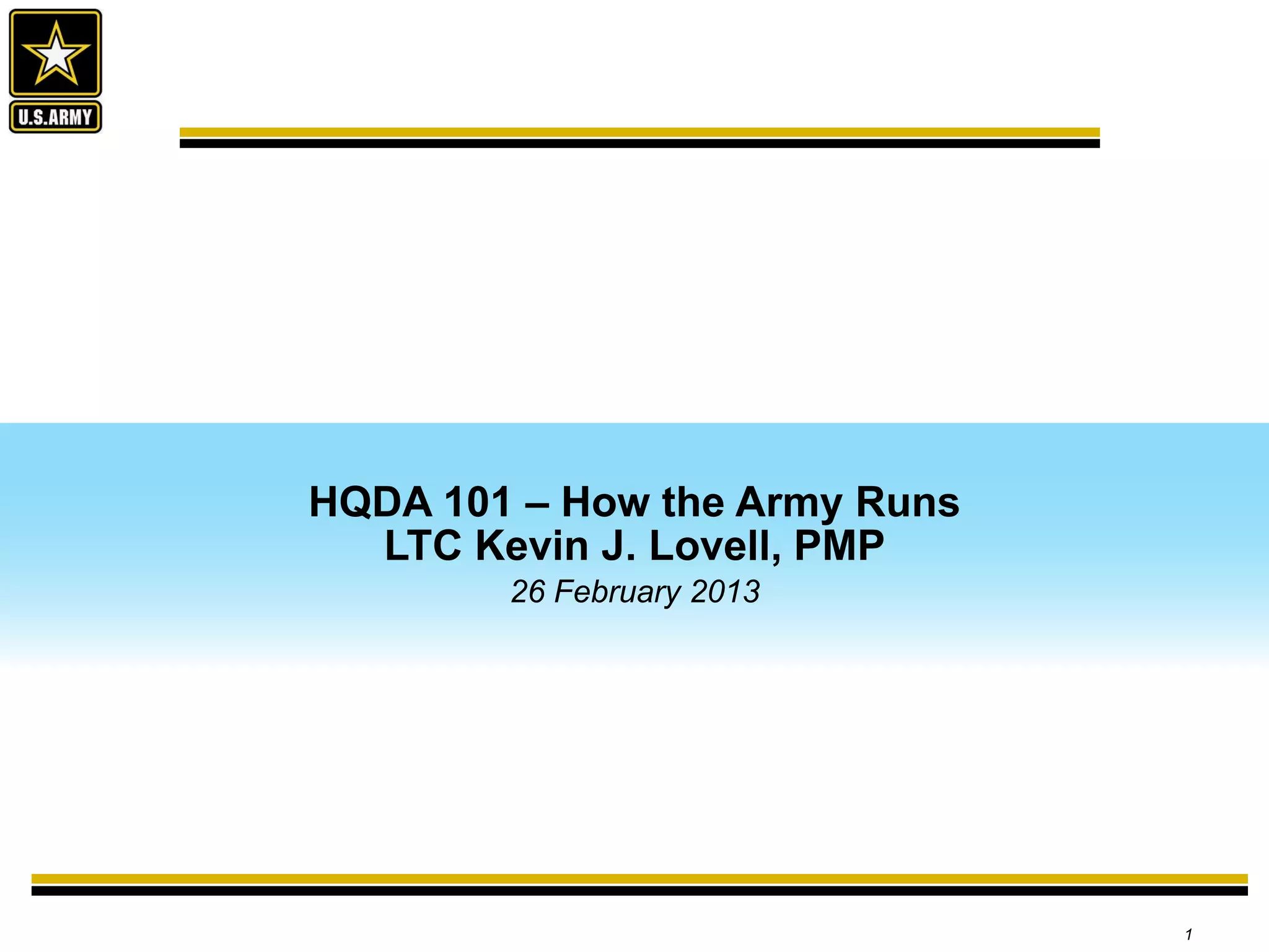 HQDA Introductory Brief to the EITF | PDF