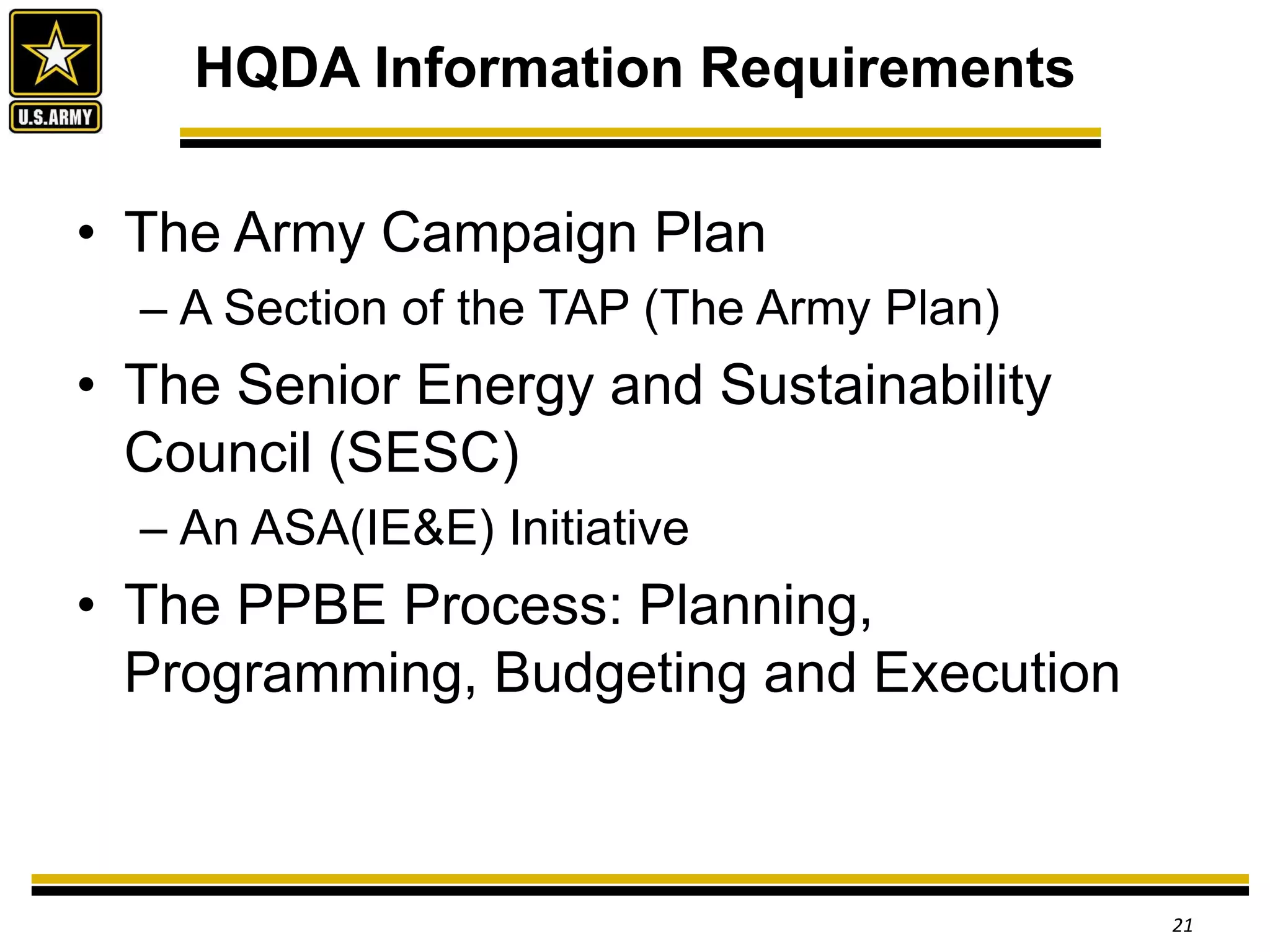 HQDA Introductory Brief to the EITF | PDF