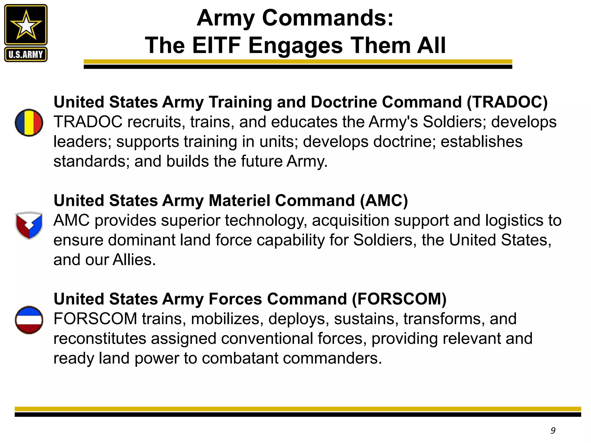 HQDA Introductory Brief to the EITF | PDF