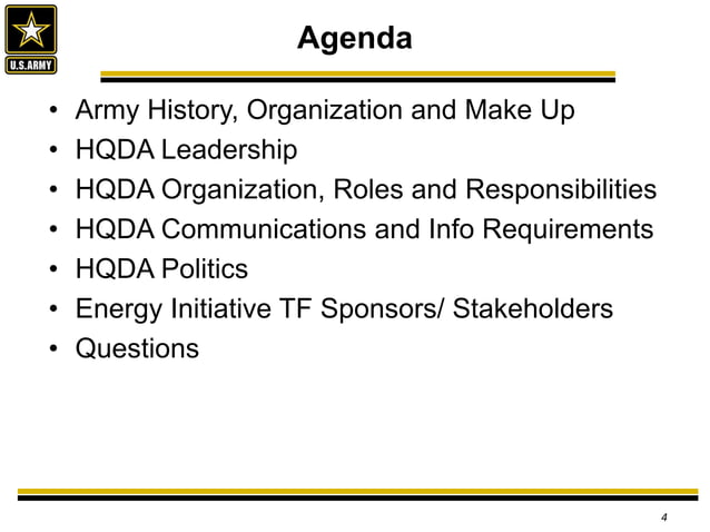 HQDA Introductory Brief to the EITF | PDF | Defense Industry | Industries