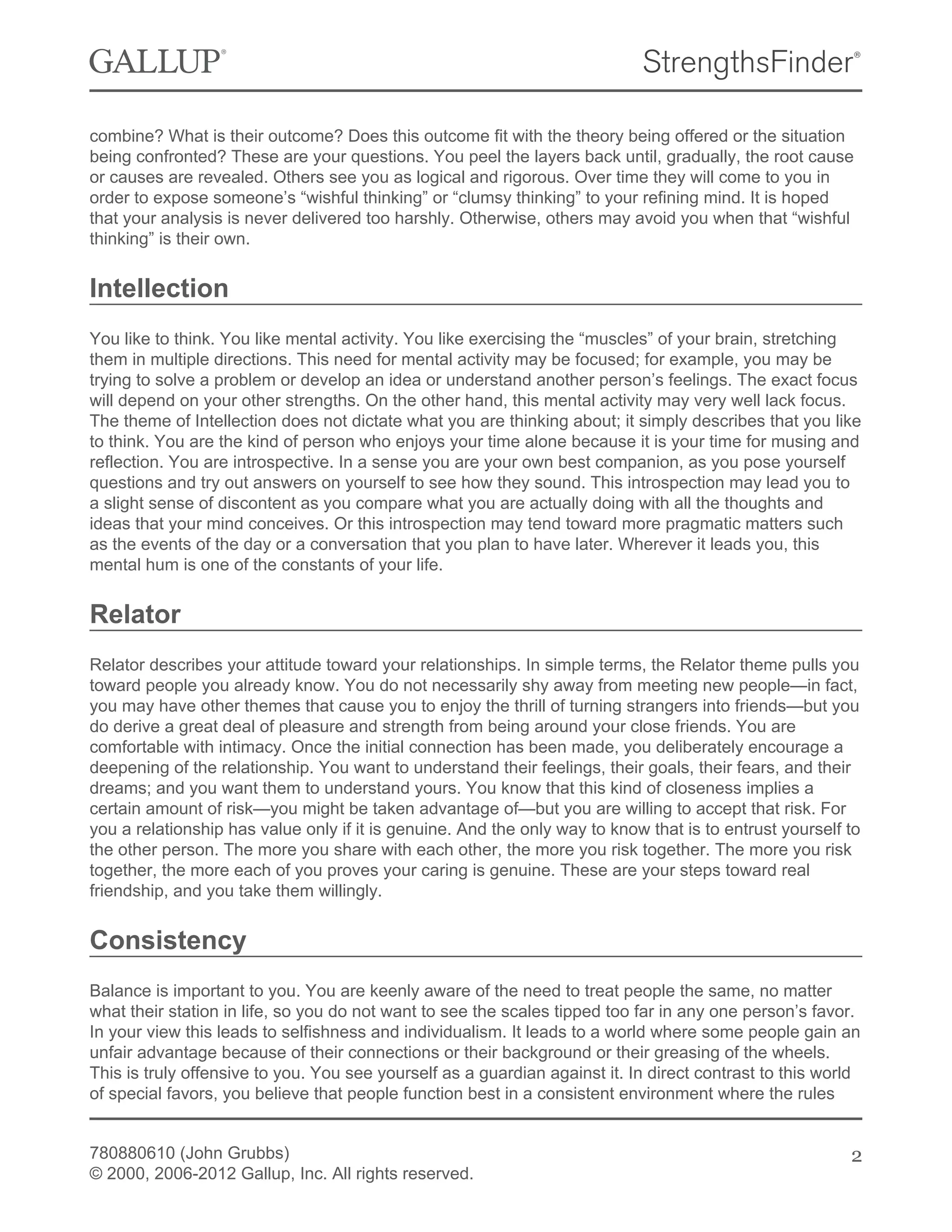 GallupStrengthFinder | PDF