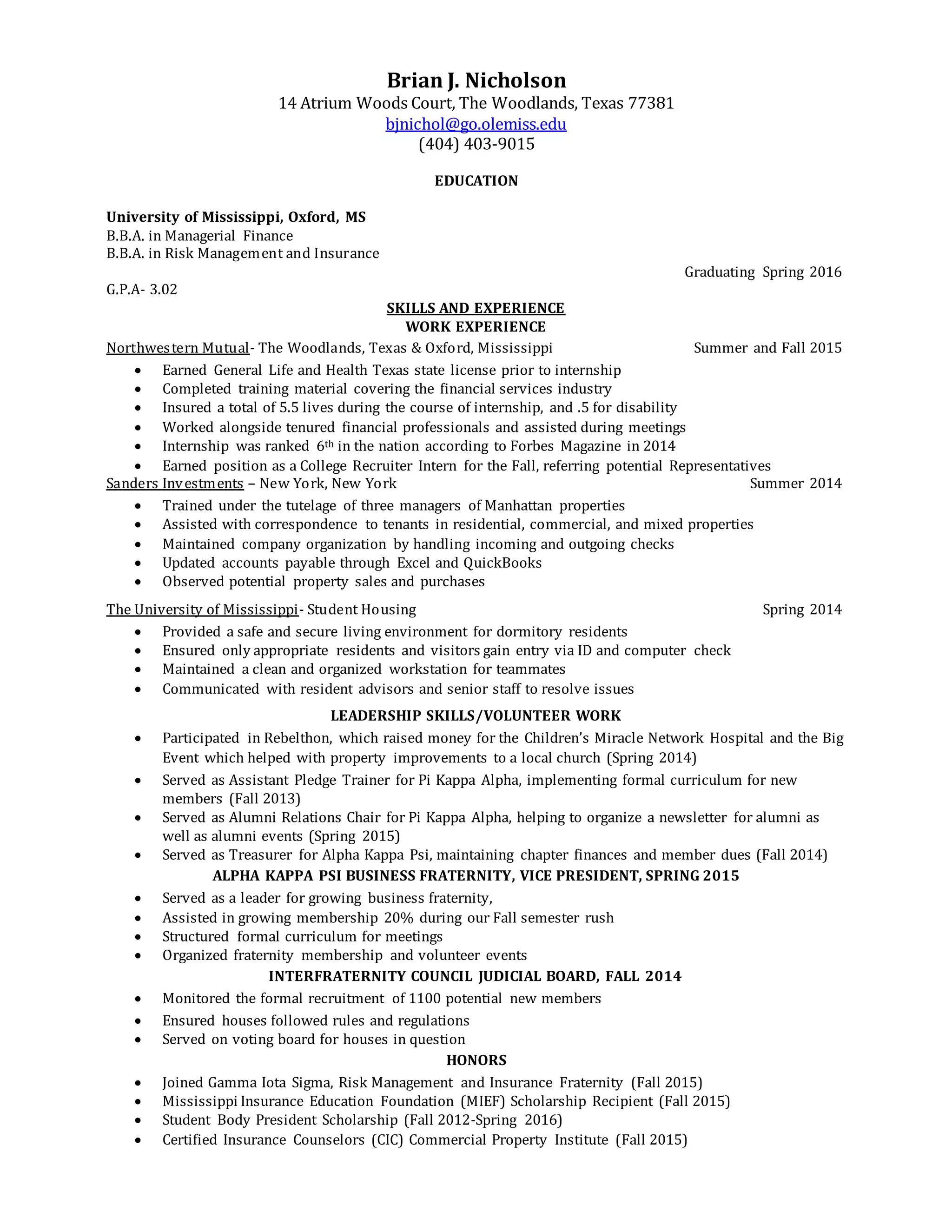 Brian Nicholson Resume | DOCX