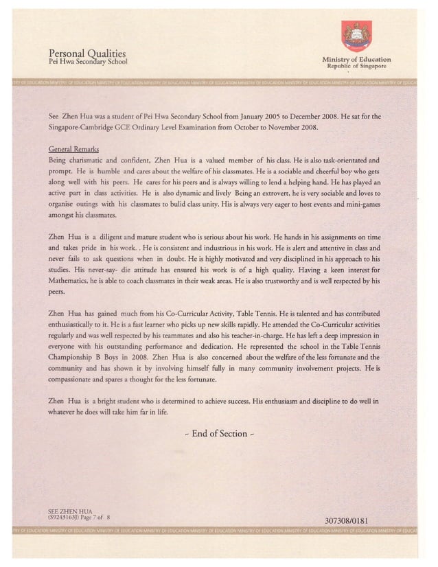 Testimonial - Secondary School | PDF