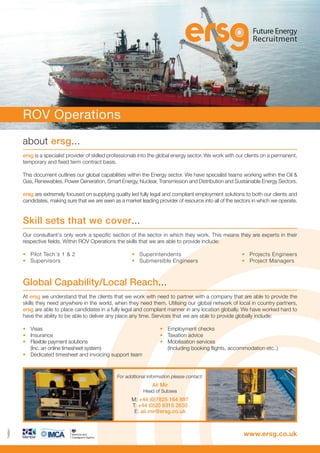 ERSG ROV Operations Fact Sheet | PDF