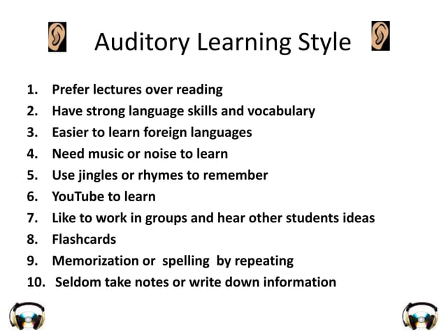 Auditory Learning Style Project | PPT