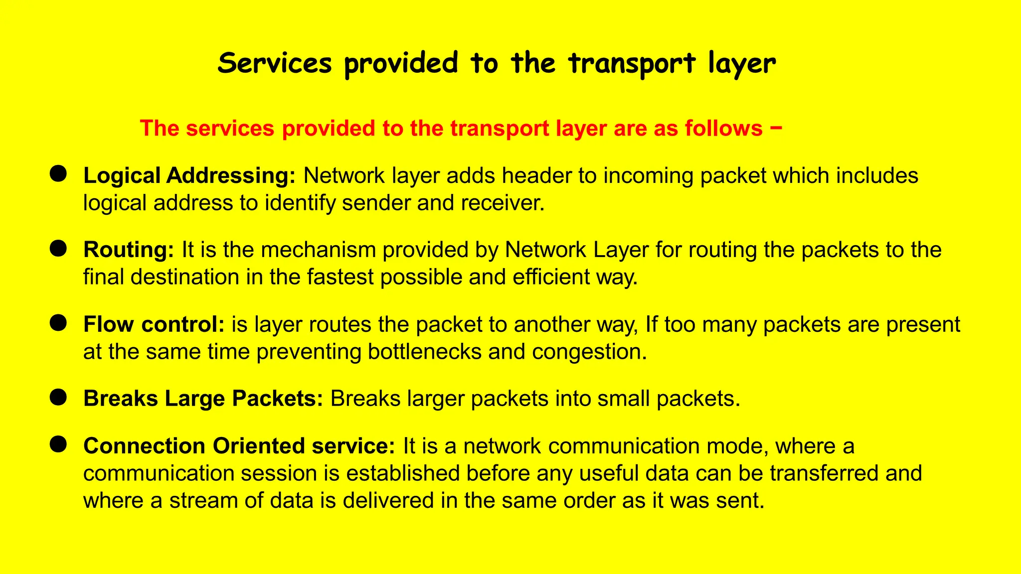transport layer and services provided to the transport layer | PPTX