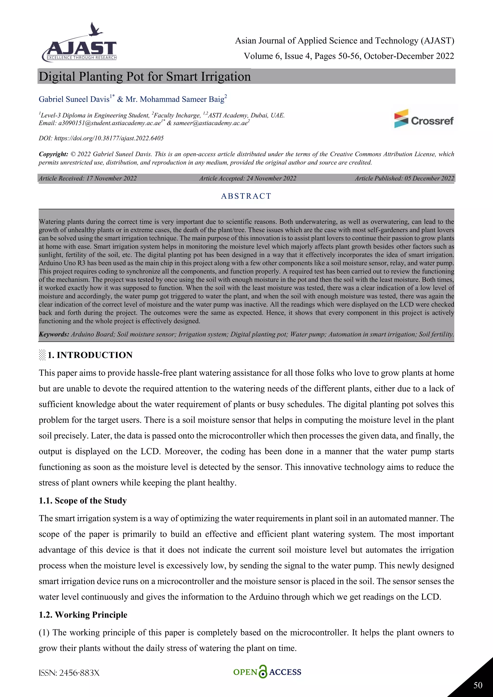 Digital Planting Pot for Smart Irrigation | PDF