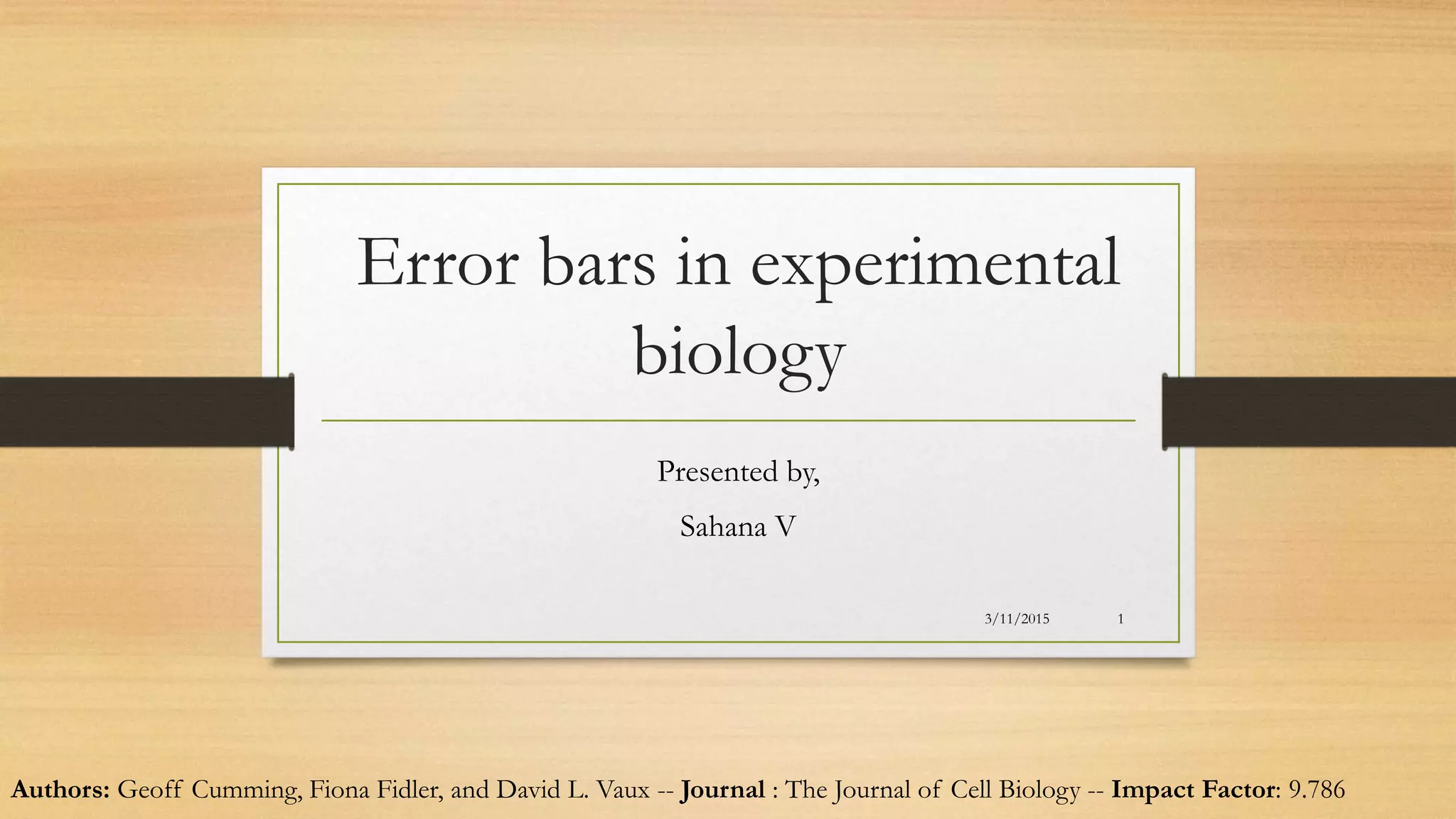 Error Bars in experimental biology | PPTX