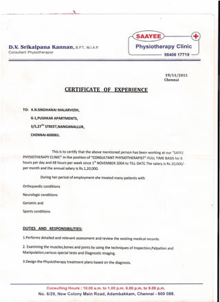 Experience Certificate | PDF