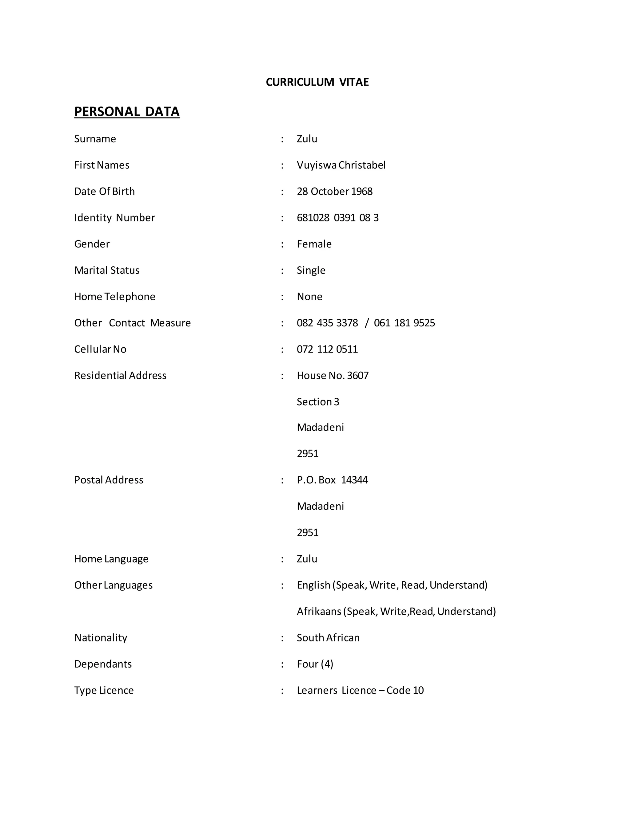 PERSONAL DOCUMENTS | DOCX