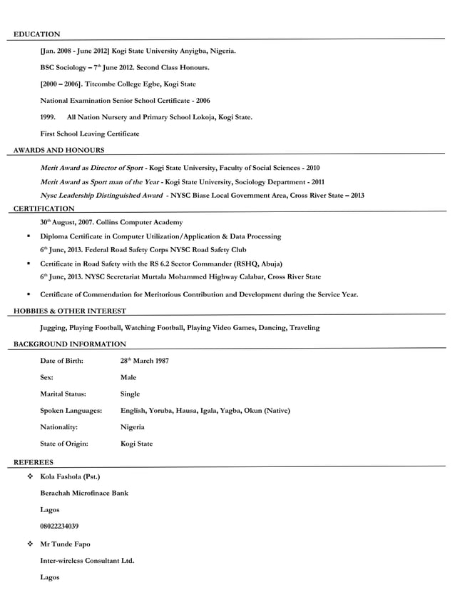 ALEMERU DAVID GBENGA CV1 | DOC