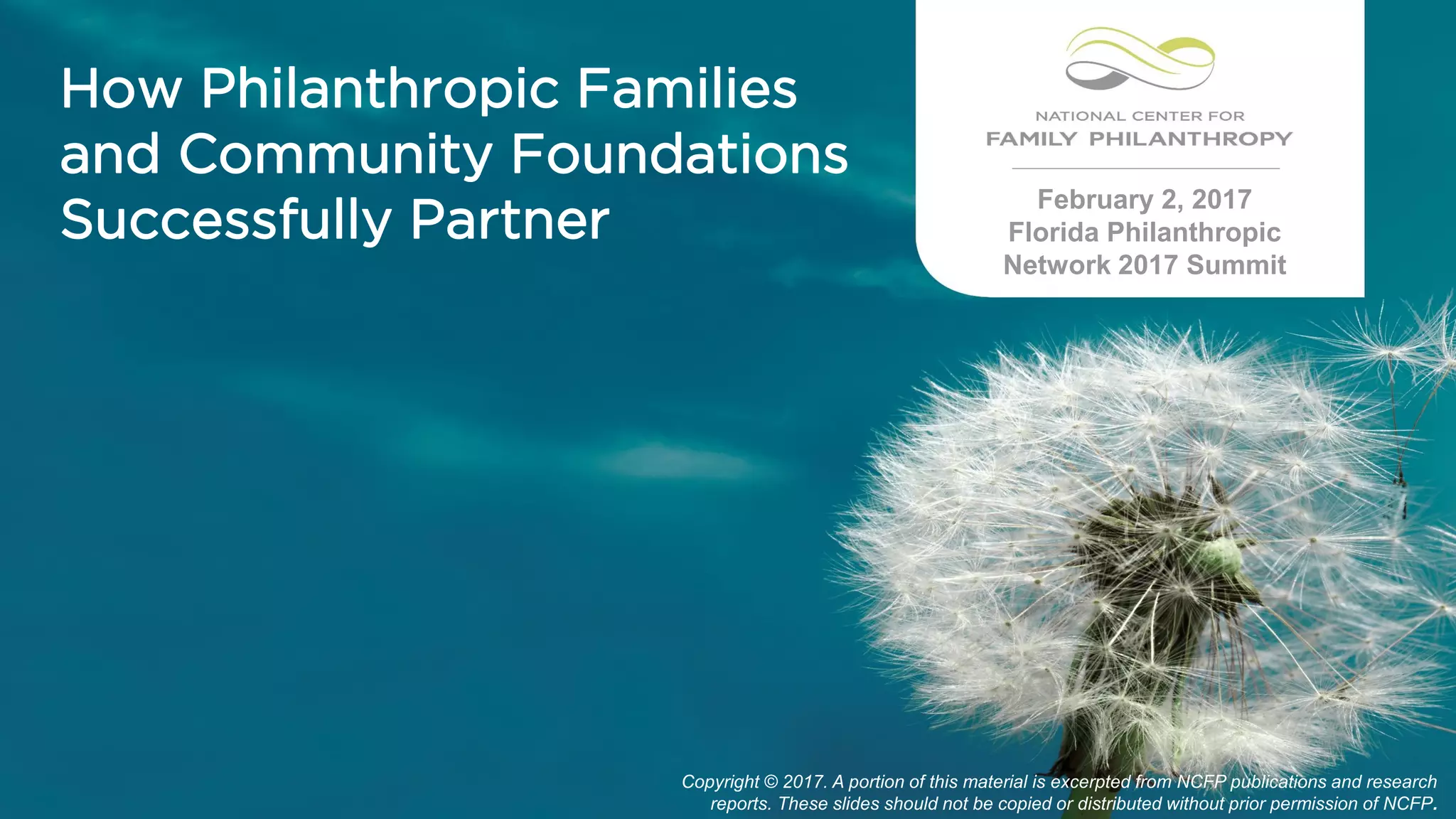 FPN2017 Philanthropic Families and Community Foundations - slidedeck ...