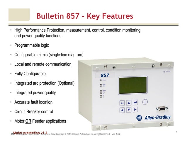 857 motor protection relay | PPT