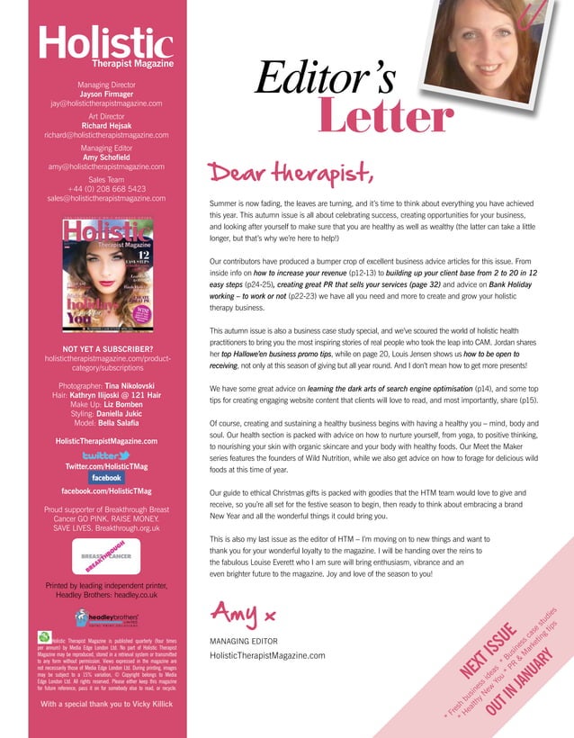 Holistic Therapist Magazine issue 12 Amy Schofield | PDF | Holistic ...