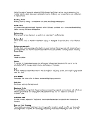 Dictionary To Stock Market | DOC