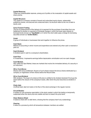 Dictionary To Stock Market | DOC