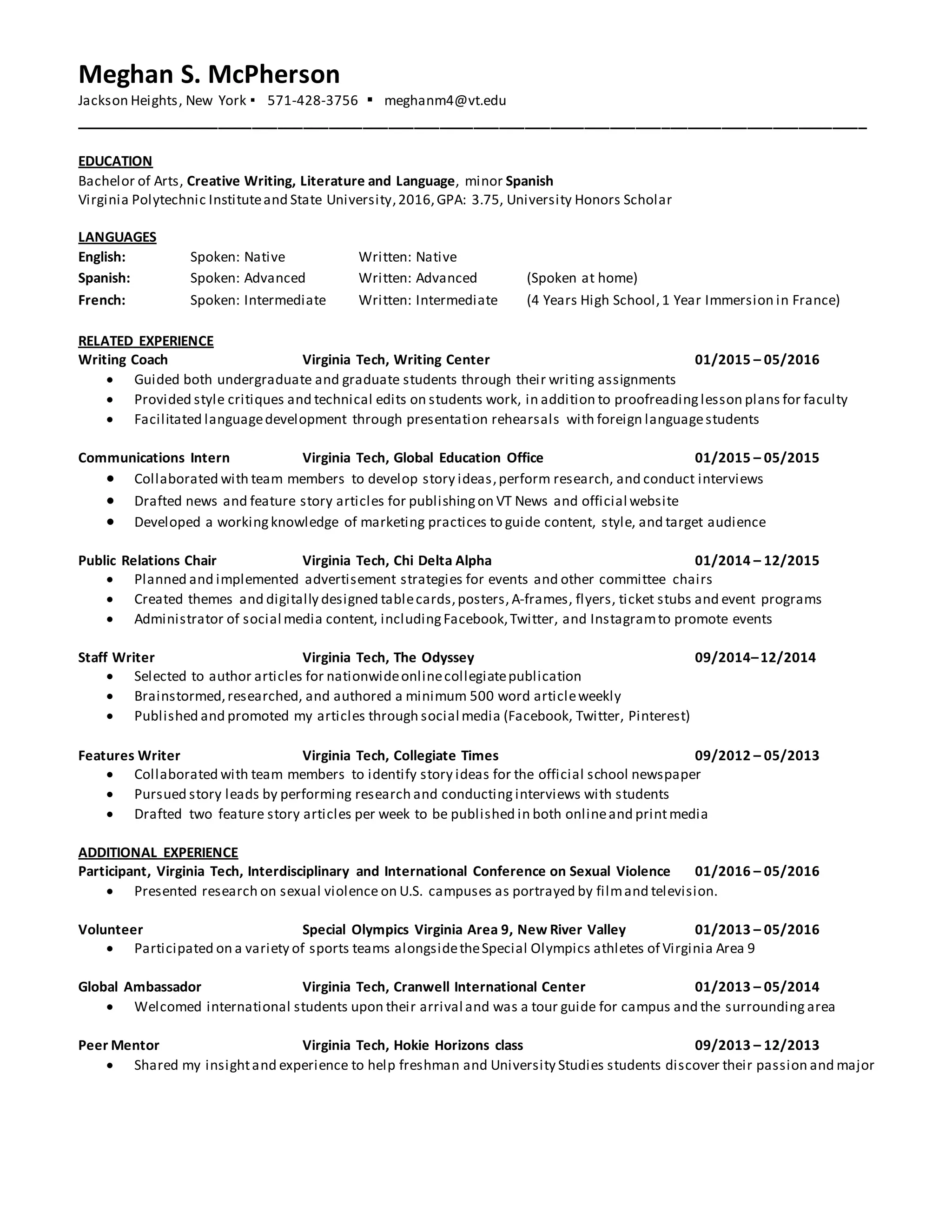McPherson Resume FP (2) | PDF
