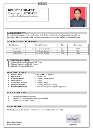 resume,ROHIT | PDF