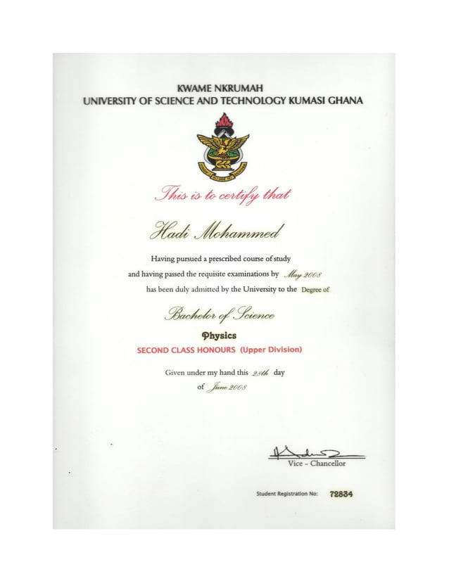 CERTIFICATE BSc_MSc_Hadi Mohammed | PDF