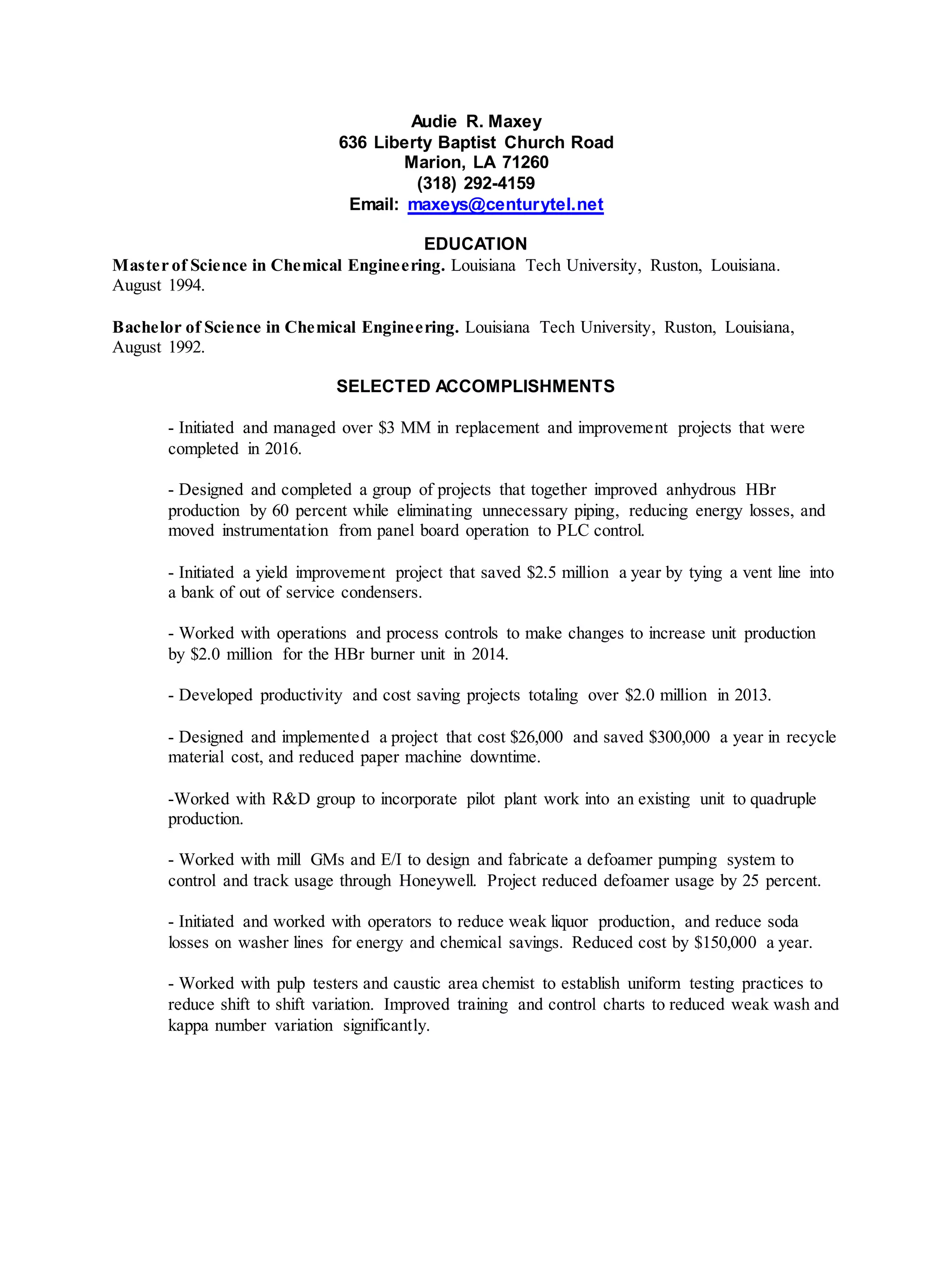 Audie Maxey Resume | DOCX