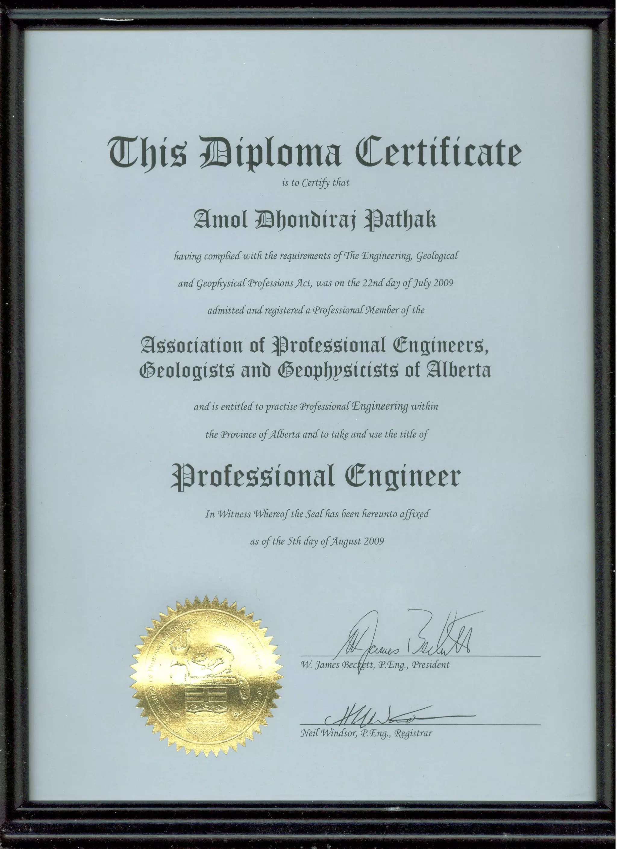 Certificate-P.Eng Diploma | PDF