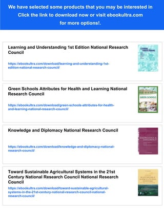 Learning and Understanding National Research Council | PDF