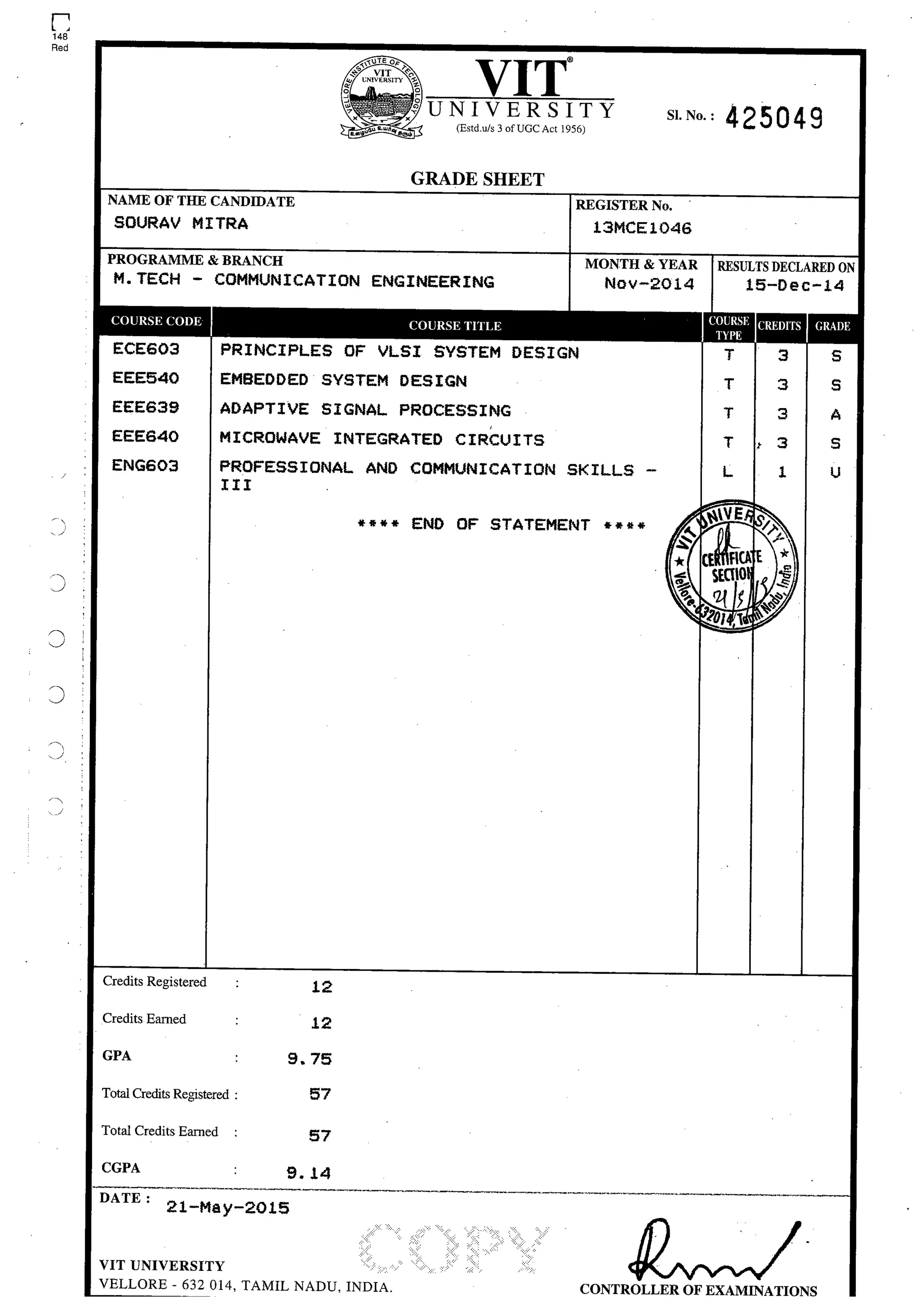 M.Tech_B.Tech Certificates Scan Copy | PDF